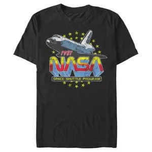 NASA 1981 Retro Stars Graphic T-shirt - Black