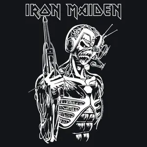 IRON MAIDEN Monochrome Somewhere In Time Graphic T-shirt