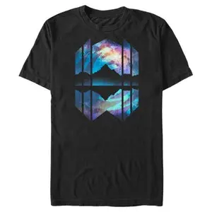LOST GODS Geometric Northern Lights Reflection Graphic T-shirt