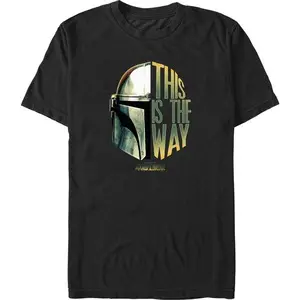 STAR WARS: THE MANDALORIAN Star Wars The Mandalorian Quote Faces Graphic T-shirt - Black