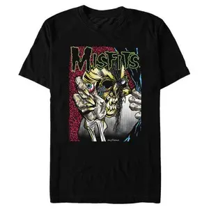MISFITS Colorful Eye Skull Poster Graphic T-shirt - Black
