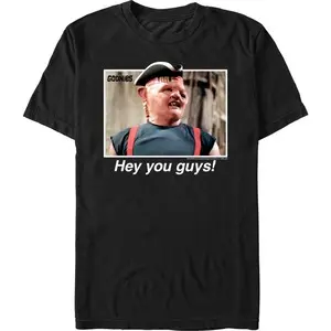 THE GOONIES Sloth Hey You Guys Photo Graphic T-shirt - Black