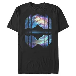 LOST GODS Geometric Northern Lights Graphic T-shirt - Black