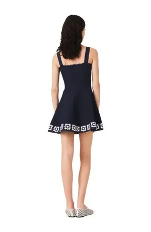 Maje Dress With Crochet Panels