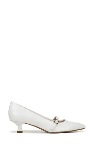 LIFESTRIDE Madelyn Mary Jane Pointed Toe Kitten Heel Pump - White