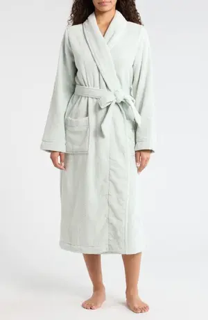 Nordstrom Hydro Cotton Terry Robe Blue Grey