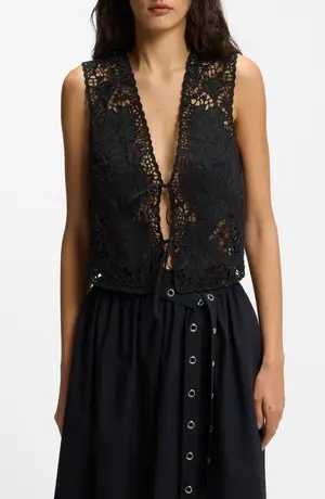 Hugo Boss Embroidered Vest - Black
