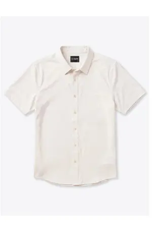CUTS Crossover Performance Short Sleeve Button-up Shirt - Bone