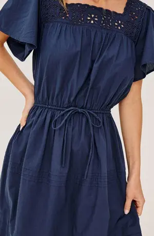 Rails Gale Eyelet Detail Cotton Minidress