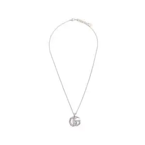 Gucci Tone Double G Pendant Necklace