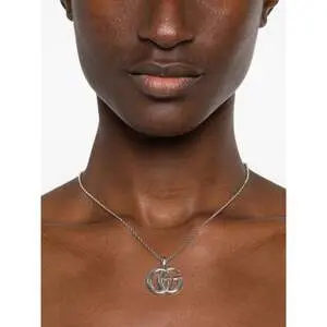 Gucci Tone Double G Pendant Necklace
