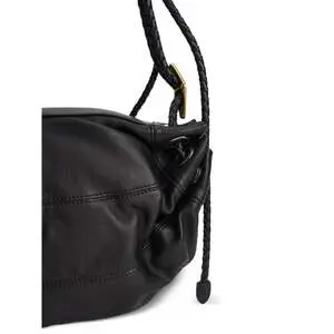 Isabel Marant Étoile Leather Gathered Shoulder Bag With Braided Strap - Black