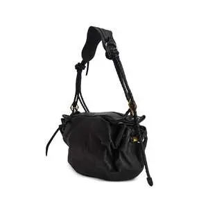 Isabel Marant Étoile Leather Gathered Shoulder Bag With Braided Strap - Black