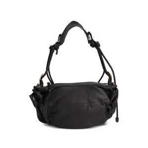 Isabel Marant Étoile Leather Gathered Shoulder Bag With Braided Strap - Black