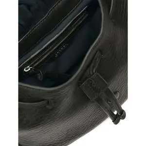 Isabel Marant Étoile Black Leather Drawstring Shoulder Bag With Beaded Embellishments