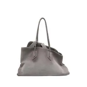 Attico Grey Calf Leather Shoulder Bag - Gray