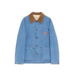 Valentino Garavani Cotton Denim Jacket With Vlogo Patch - Blue