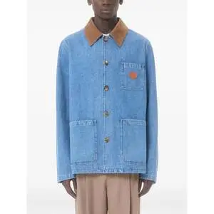 Valentino Garavani Cotton Denim Jacket With Vlogo Patch - Blue