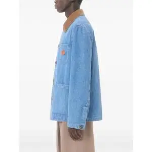 Valentino Garavani Cotton Denim Jacket With Vlogo Patch - Blue