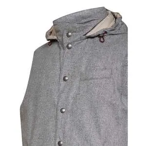 Brunello Cucinelli Wool Padded Sleeveless Vest With Detachable Hood - Gray
