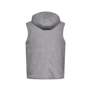Brunello Cucinelli Wool Padded Sleeveless Vest With Detachable Hood - Gray