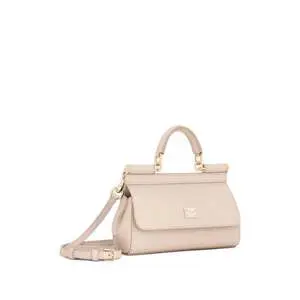 Dolce & Gabbana Calf Leather Tote Bag With Logo Tag
