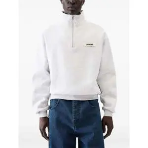 Jacquemus Grey Cotton Quarter-zip Sweatshirt - Multicolor