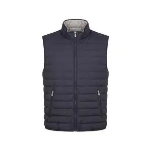 Brunello Cucinelli Sleeveless Quilted High Neck Vest - Blue