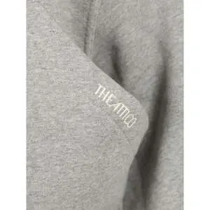 Attico Grey Embroidered Logo Full Zip Hoodie