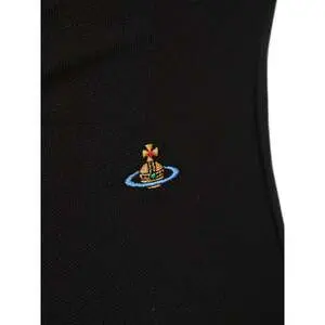 VIVIENNE WESTWOOD Cotton Jersey Embroidered Orb Day Dress - Black