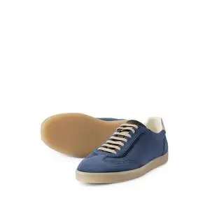 Brunello Cucinelli Suede Lace-up Low-top Sneakers - Blue