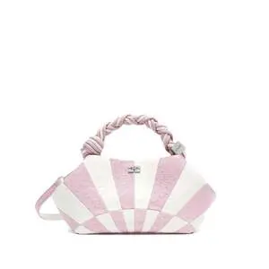 GANNI Textured Leather Shoulder Bag - Pink