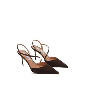 AQUAZZURA Suede Stiletto Pumps - Brown