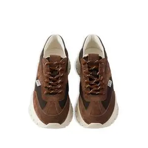 Prada Suede And Mesh Lace-up Sneakers - Brown