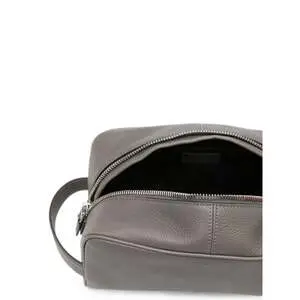 TOM FORD Grey Leather Wash Bag - Gray