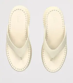 Chloé Leather Nama Platform Thong Sandals 50