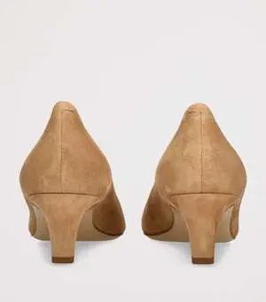 Gabriela Hearst Suede Peggy Heeled Pumps - Beige
