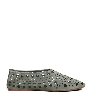 Alaïa Suede Vienne Ballet Flats - Green