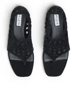 Alaïa Suede Vienne Thong Sandals