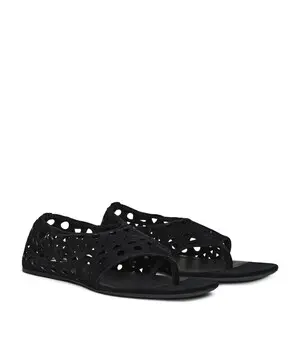 Alaïa Suede Vienne Thong Sandals