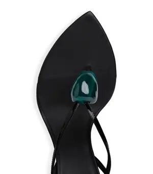 Alaïa Leather Invisible Jewel Wedge Sandals 90