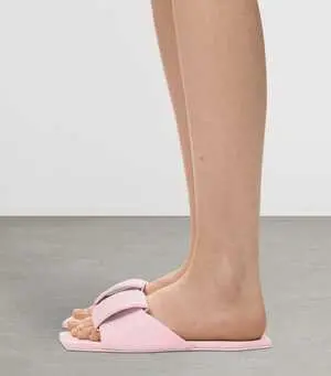 Loewe Leather Origami Slides - Pink