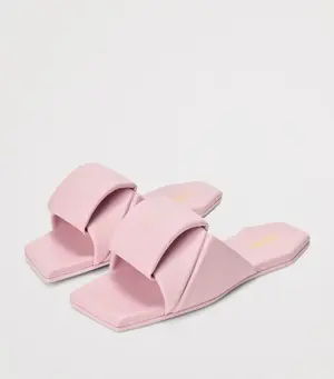 Loewe Leather Origami Slides - Pink