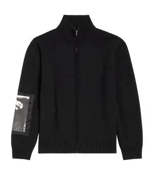 Balenciaga Wool Artwork Patch Zip-up Jacket