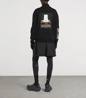 Balenciaga Wool Artwork Patch Zip-up Jacket