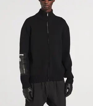 Balenciaga Wool Artwork Patch Zip-up Jacket