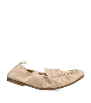Burberry Suede Fawn Loafers