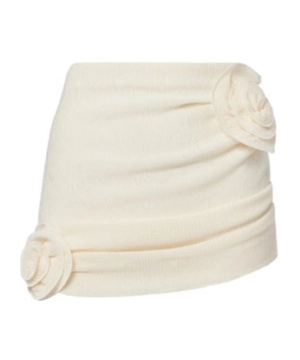 Magda Butrym Floral-appliqué Crêpe Miniskirt - White