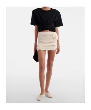 Magda Butrym Floral-appliqué Crêpe Miniskirt - White