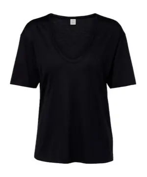 TOTEME Cotton And Silk Jersey T-shirt - Black